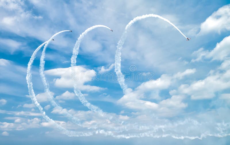 Aircraft Show Background, Abstract Drawings in the Sky Stock Photo ...