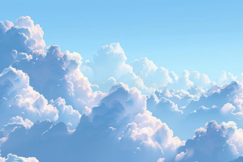 An Aircraft Soaring through Fluffy White Clouds on a Sunny Day Stock ...