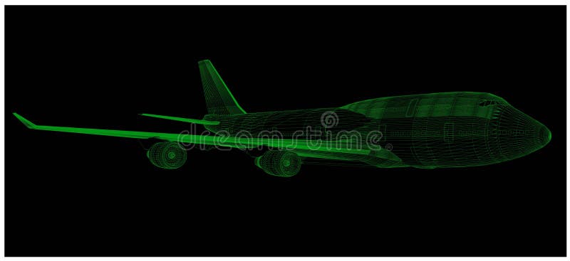 Aircraft Structure for Scanning Stock Vector - Illustration of line ...