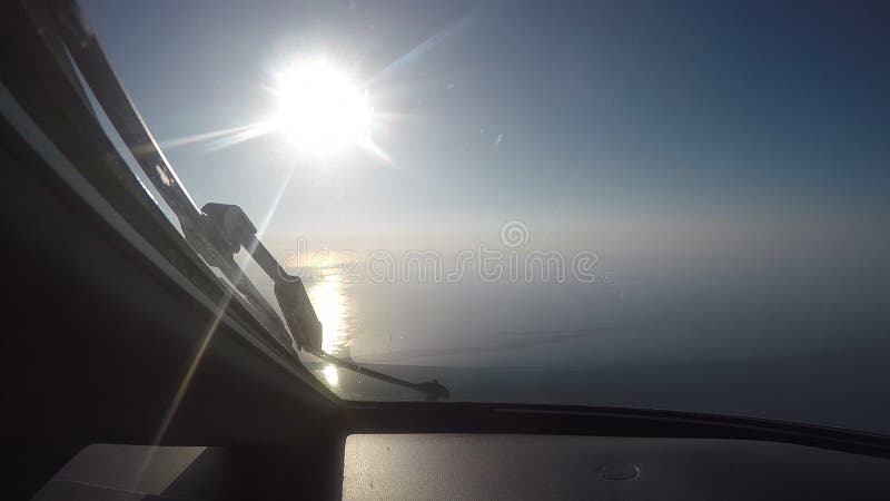 View from Cockpit of the Helicopter on Large Rotating Propellers ...