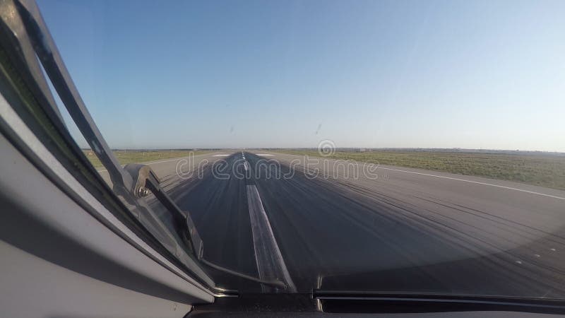 Aircraft Takeoff from the Airport, the View from the Cockpit Stock ...