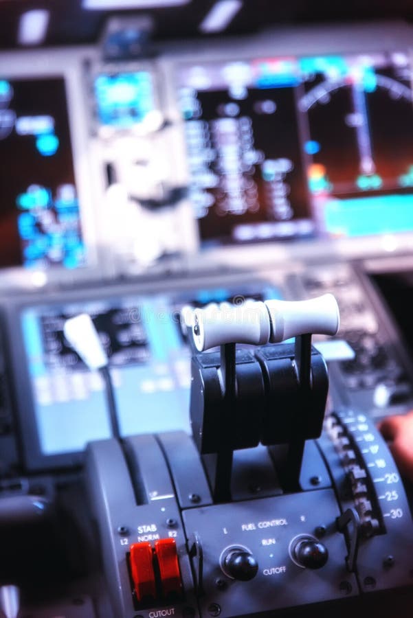 Aircraft Throttle stock photo. Image of computer, horizontal - 165632576