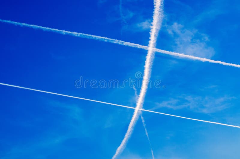 The aircraft trails stock photo. Image of journey, outdoor - 123047732