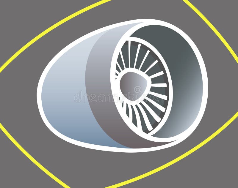 Aircraft turbine. stock vector. Illustration of engine - 9888613