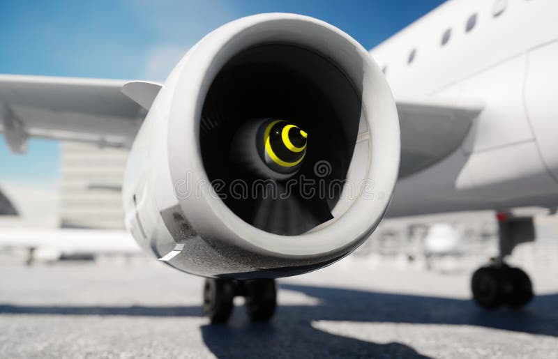 Aircraft Turbine. Airplane. Travel Concept. 3d Rendering. Stock ...