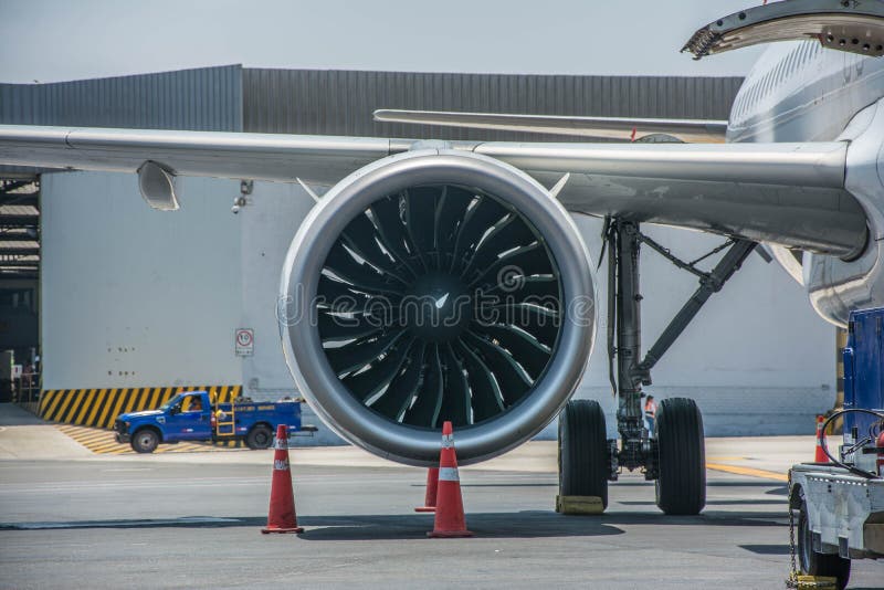 Aircraft Turbine Ready To Fly Stock Image - Image of service, panoramic ...