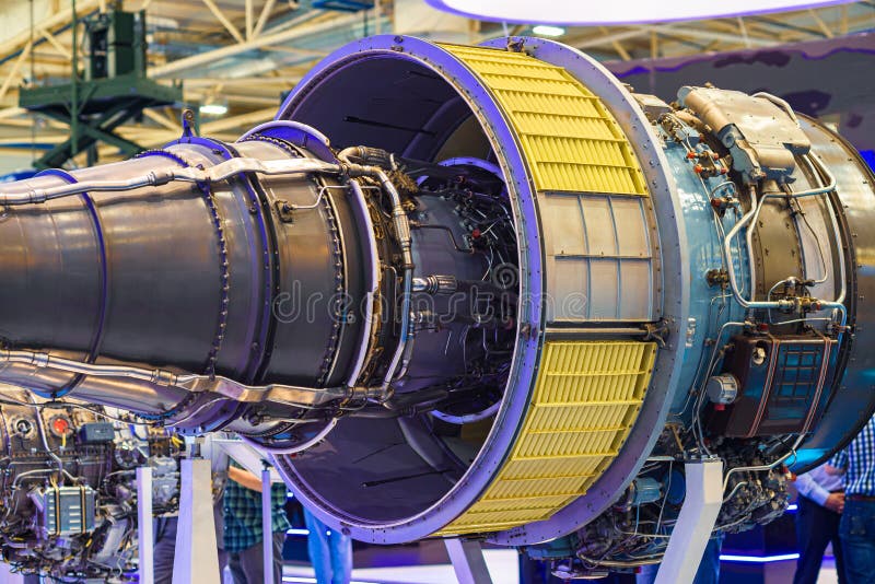 Aircraft Turbojet Engine. by-pass Engine Stock Image - Image of ...