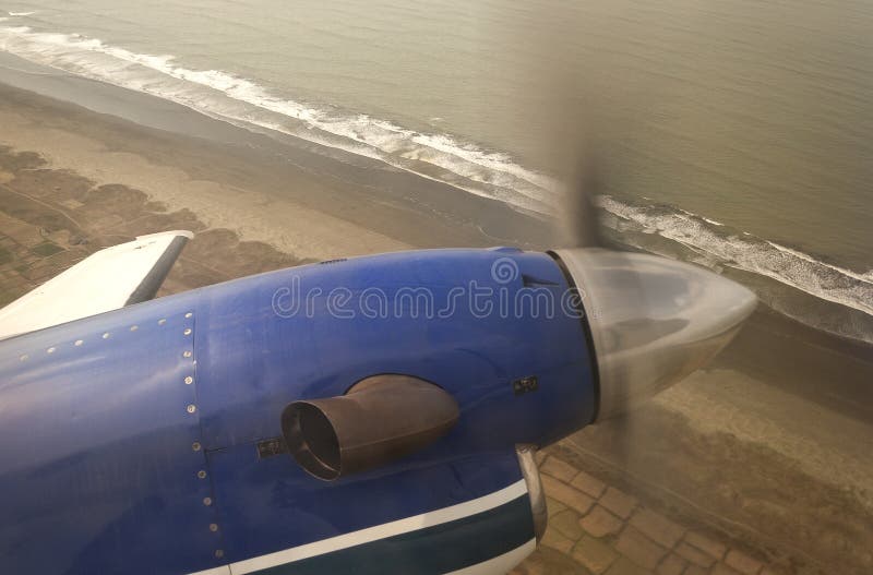 Aircraft Turboprop Biplane at High Altitude in the Sky Above Overcast ...