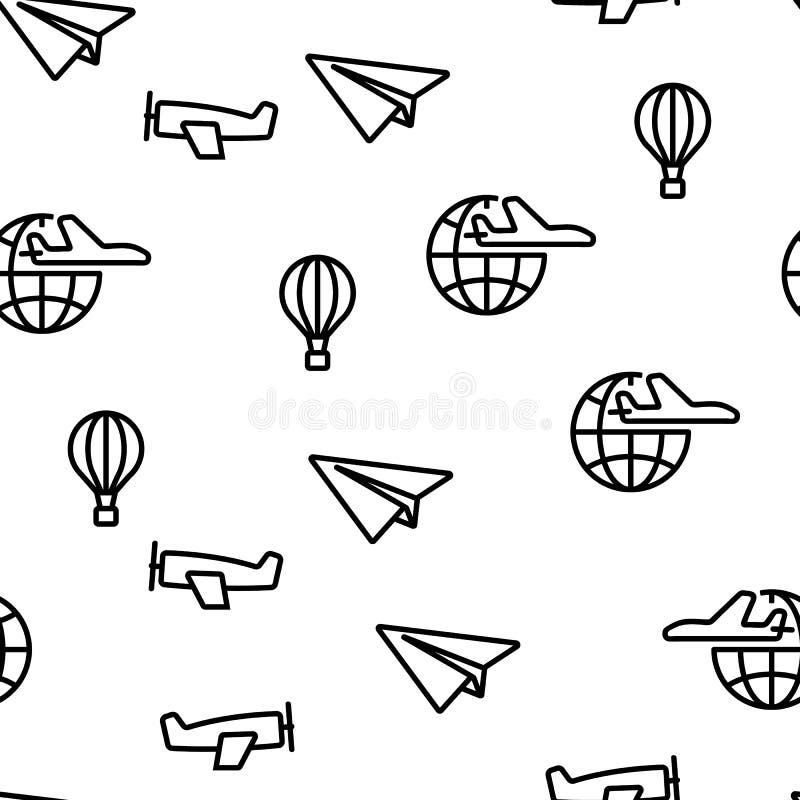 Aircraft Vector Seamless Pattern Stock Vector - Illustration of ...