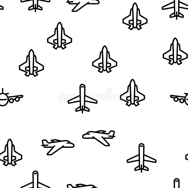 Aircraft Vector Seamless Pattern Stock Vector - Illustration of ...
