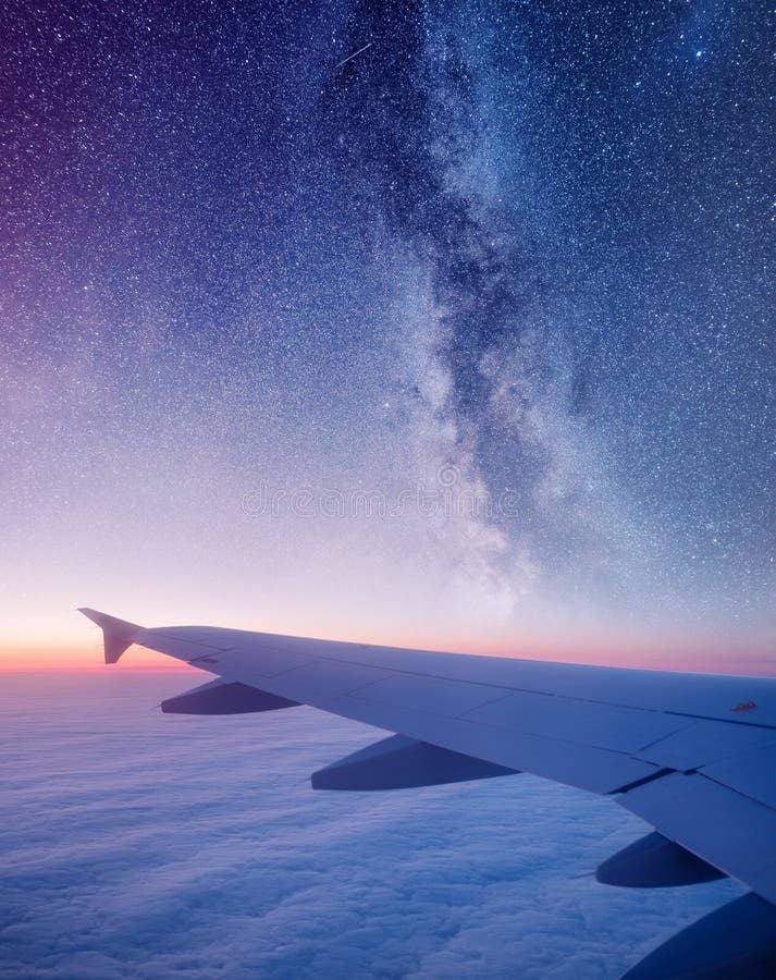 Aircraft Wind on the Night Sky Background. Stock Image - Image of ...