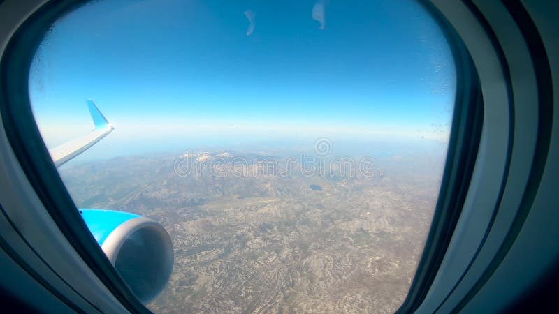 Window of an Aircraft with the Take-off Shown from it Stock Footage ...