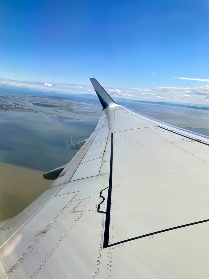 Aircraft Window Blue Sky Horizon 02 Stock Photo - Image of wing, flats ...