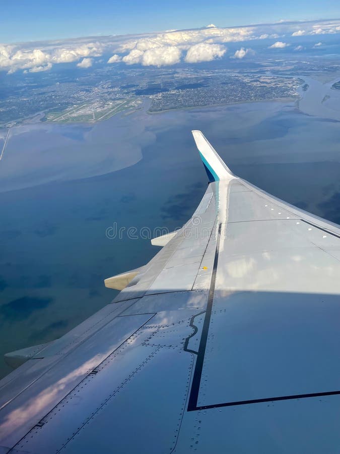 Aircraft Window Vancouver Coastline 02 Stock Image - Image of flats ...