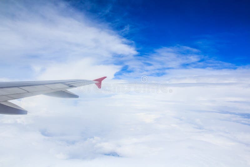 Aircraft wing in the air stock photo. Image of earth - 37637518