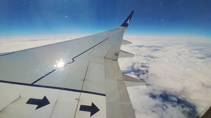 Aircraft Wing Background. Plane Wing and Clouds. Stock Footage - Video ...