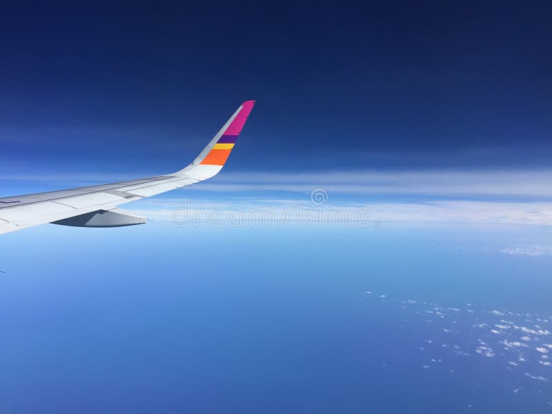 Aircraft Wing stock photo. Image of flight, aerial, view - 95378270