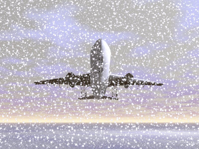 Aircraft in Winter - 3D Render Stock Illustration - Illustration of ...