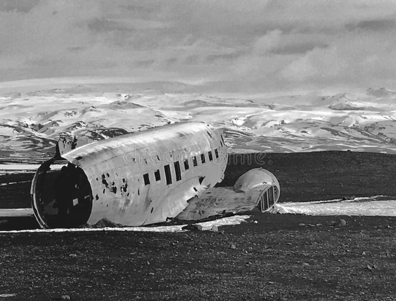 Aircraft Wrecked in Iceland Stock Image - Image of fuselage, famous ...