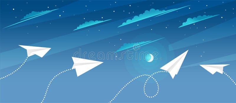 Aircrafts Fly between Clouds and Light in Sky. Pattern Mockup Design ...