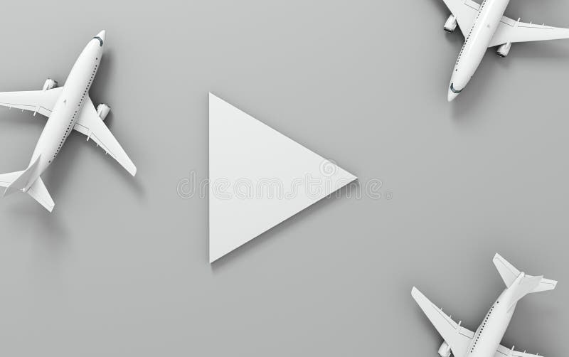 Aircrafts are Waiting To Start Take Off Around Play Button Stock ...