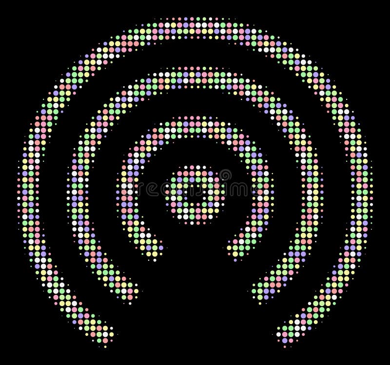 Airdrop Center Halftone Collage of Circles Stock Vector - Illustration ...