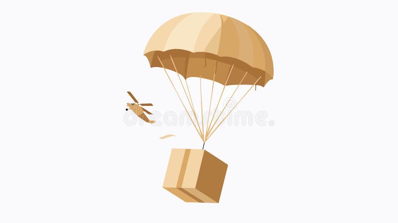 Airdrop Concept: Box Falling with Parachute for Delivery and Logistics ...