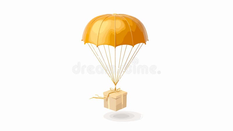 Airdrop Concept: Box Falling with Parachute for Delivery and Logistics ...