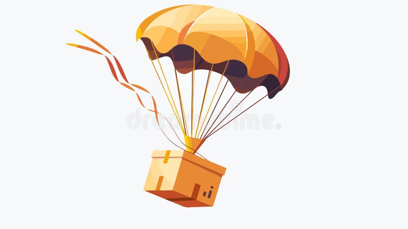 Airdrop Concept: Box Falling with Parachute for Delivery and Logistics ...