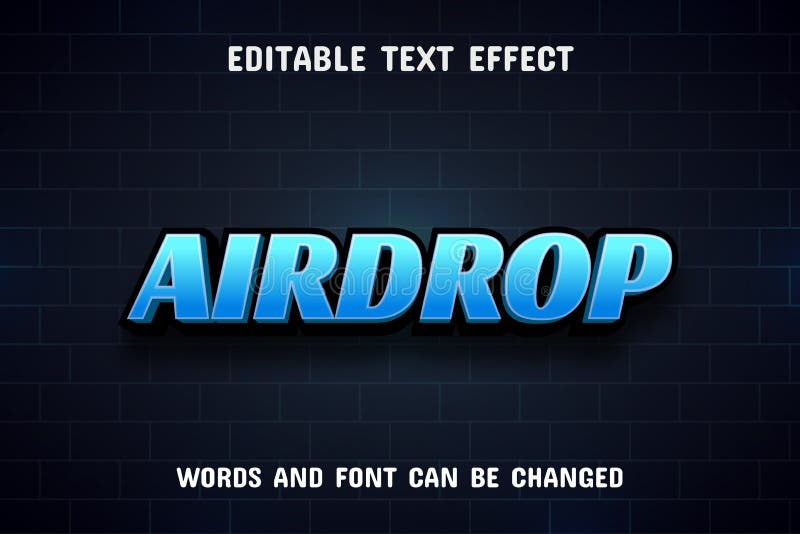 Airdrop Text - Editable Text Effect Stock Vector - Illustration of ...
