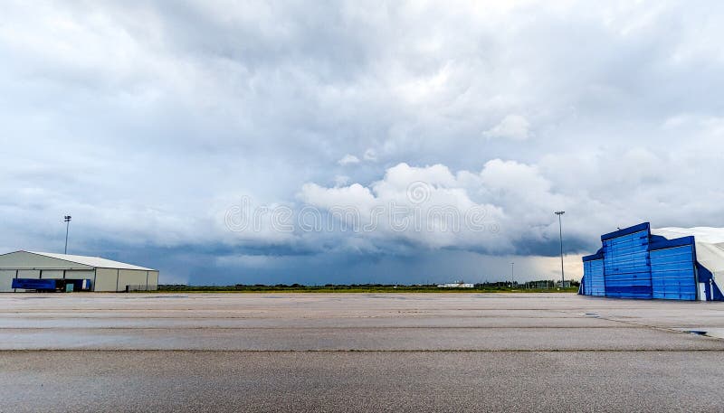 Airfield Bad Weather Approaching Storm Stock Photo - Image of parking ...