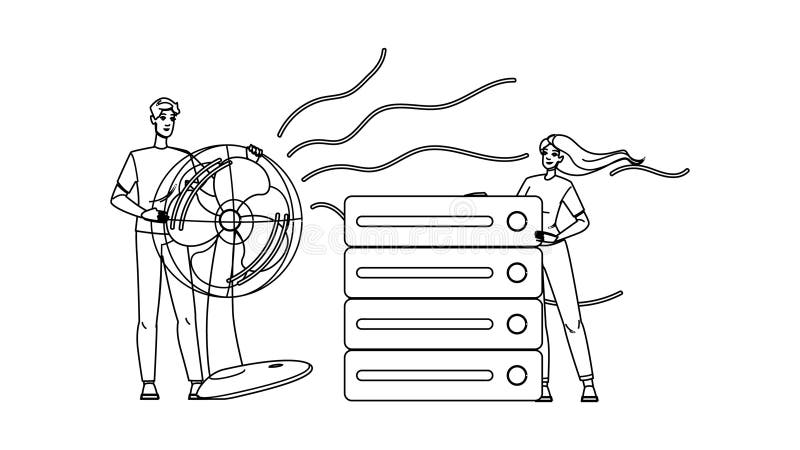 Airflow Server Room Cooling Vector Stock Illustration - Illustration of ...