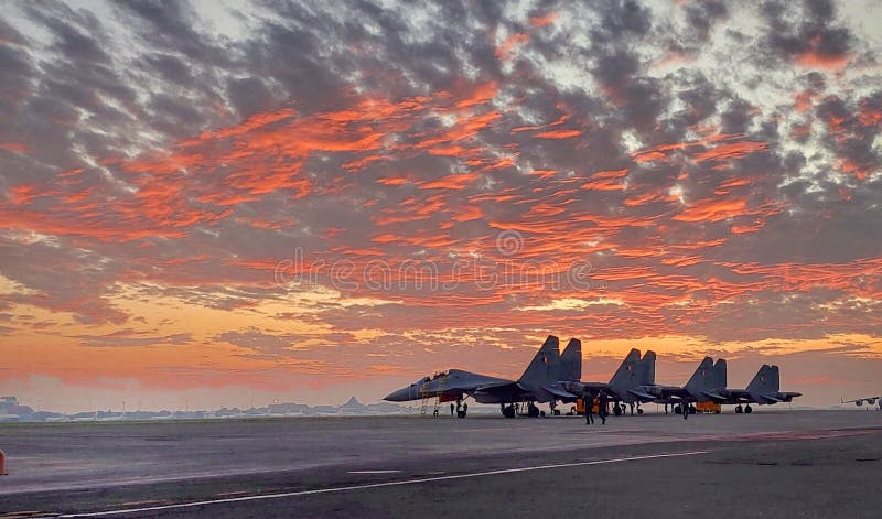 Airforce Aircraft Fighter Jet in the Morning Stock Image - Image of ...