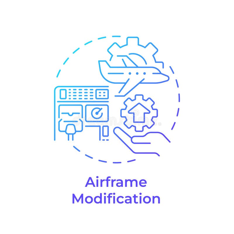 Airframe Modification Blue Gradient Concept Icon Stock Vector - Illustration of transport ...