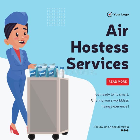 Banner Design of Air Hostess Services Stock Vector - Illustration of ...