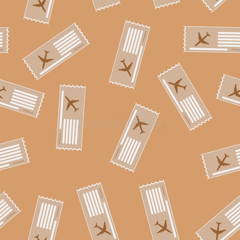 Airline Boarding Pass Seamless Pattern Stock Vector - Illustration of ...