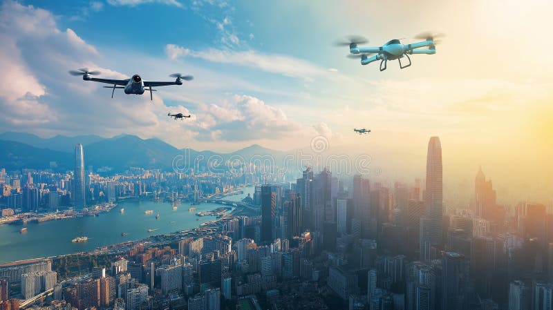 Airline Featuring Drones and Vertical Take-off Planes, Redefining Air ...