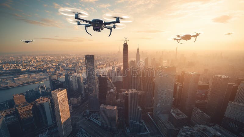 Airline Featuring Drones and Vertical Take-off Planes, Redefining Air ...