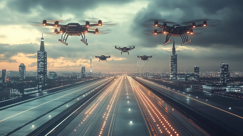 Airline Featuring Drones and Vertical Take-off Planes, Redefining Air ...