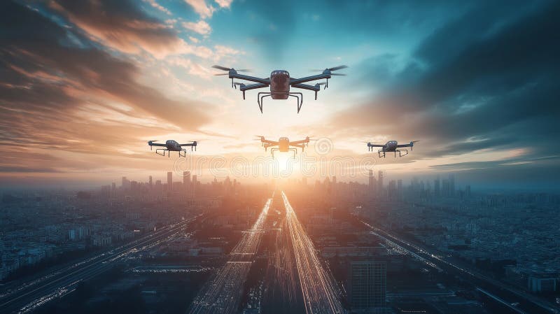 Airline Featuring Drones and Vertical Take-off Planes, Redefining Air ...