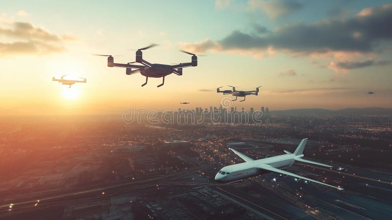 Airline Featuring Drones and Vertical Take-off Planes, Redefining Air ...