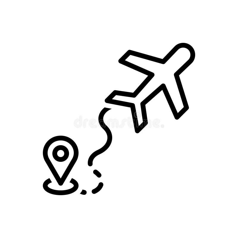 Black Line Icon for Airline, Airway and Skyway Stock Vector ...