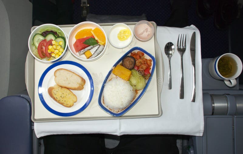 Airline meal stock image. Image of seat, table, airplane - 14118917