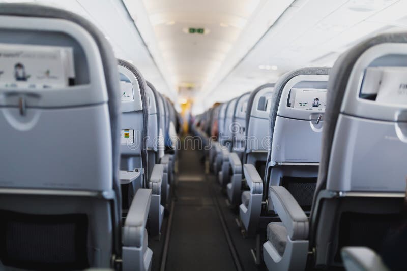Aisle in an airplane stock photo. Image of depart, indoor - 6540308