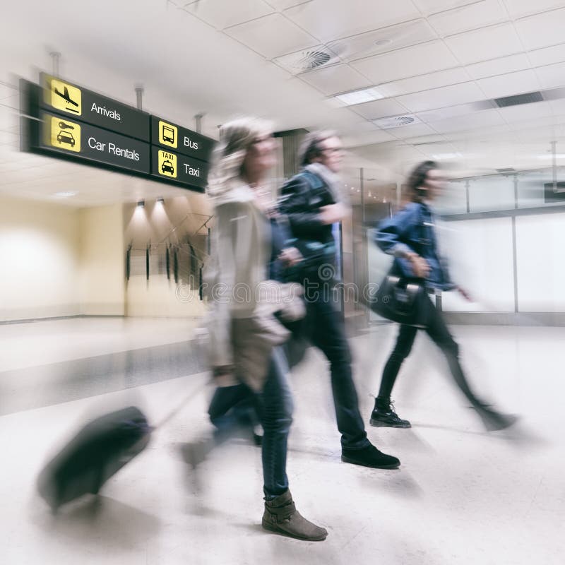 Airline Passengers in an Airport Stock Image - Image of journey ...