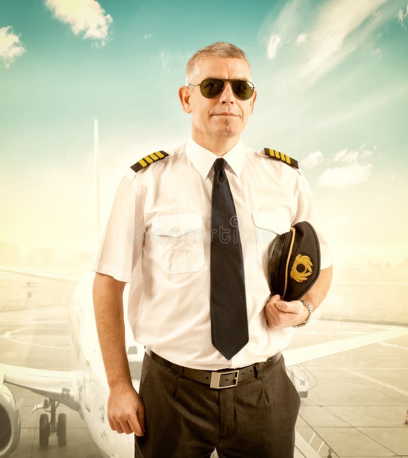 Professional Airline Pilot Equipment Stock Image - Image of commercial ...