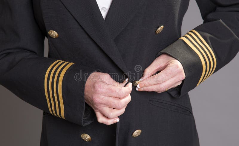 Airline Pilot Fastening Uniform Jacket Stock Image - Image of careers ...