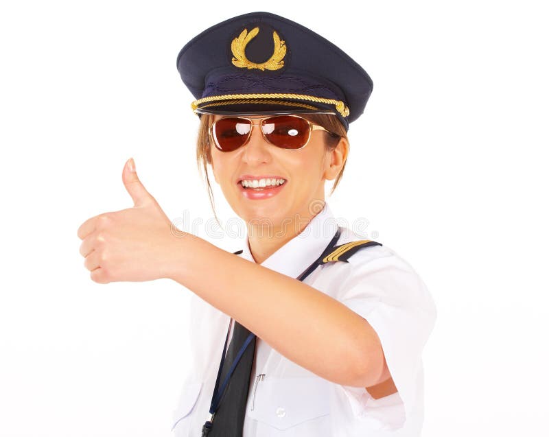 Airline pilot thumb up stock image. Image of commercial - 13767679