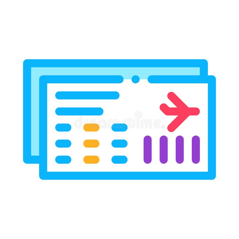 Airline Ticket Boarding Pass Doodle Icon Hand Drawn Illustration Stock