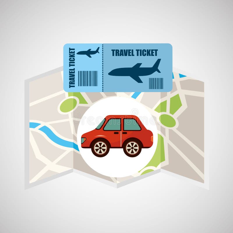 Airline Ticket Map Travel Photographic Camera Stock Vector ...